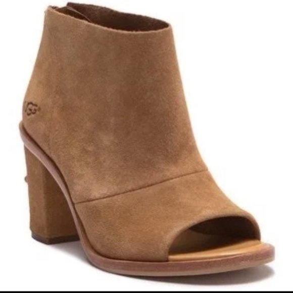 UGG | Shoes | Ugg Peep Toe Suede Booties | Poshmark